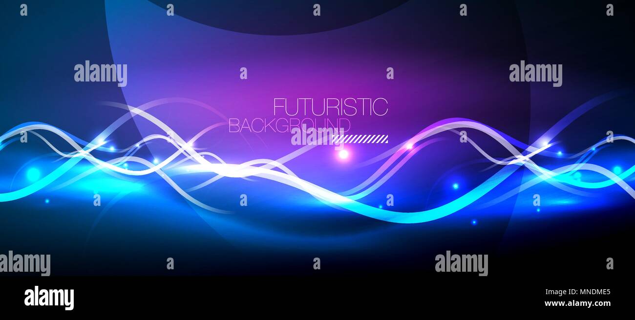 Bright neon lines wave. Bright neon lines wave, motion light trail ...