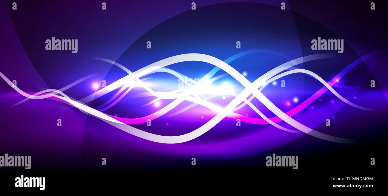 Bright neon lines wave. Bright neon lines wave, motion light trail ...