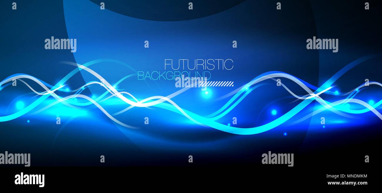 Bright neon lines wave. Bright neon lines wave, motion light trail ...