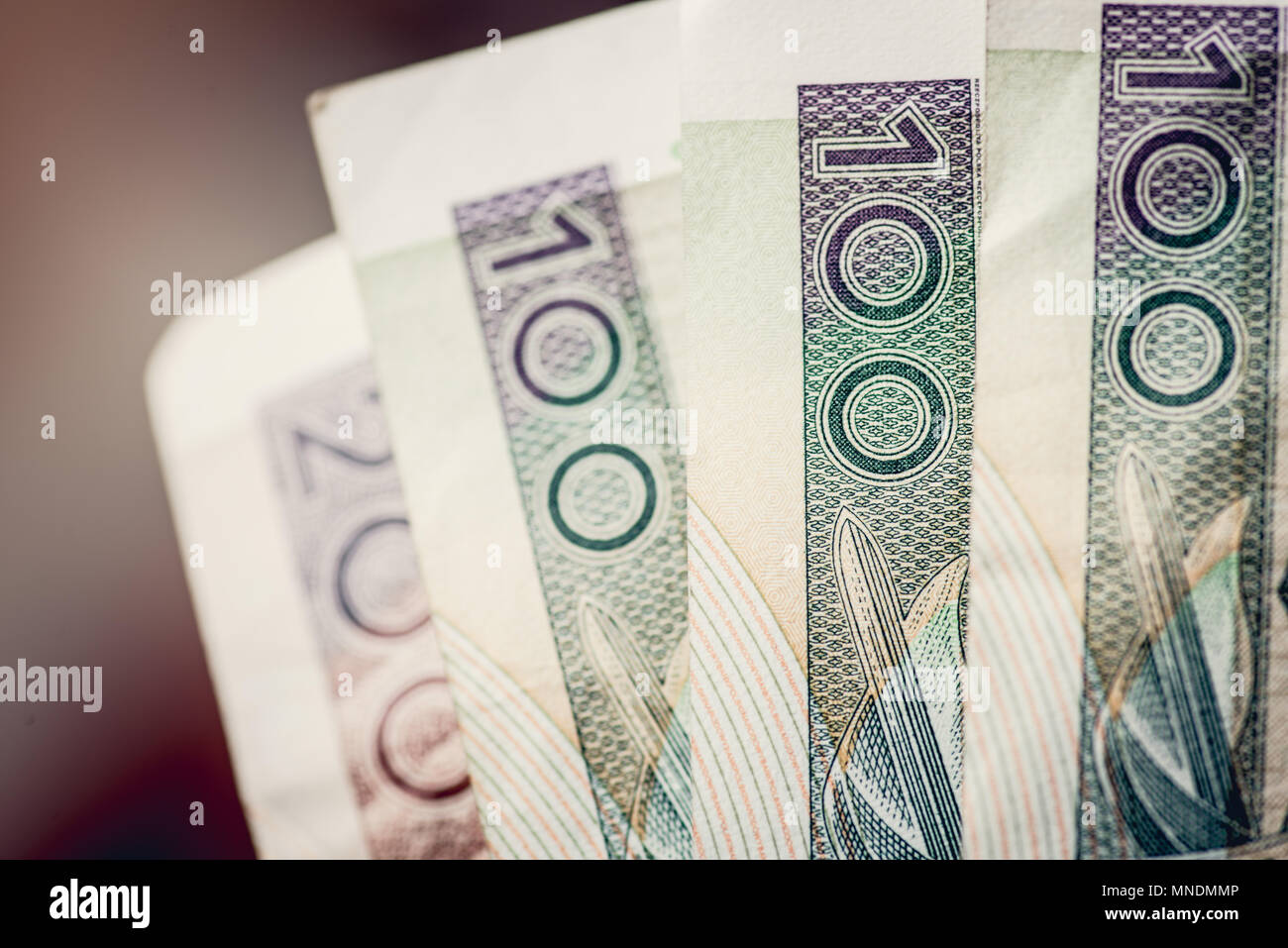 Five hundred of polish zloty. Very close view. 500 PLN Stock Photo - Alamy