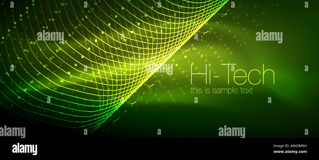 Hi-tech futuristic techno background, neon shapes and dots. Hi-tech ...