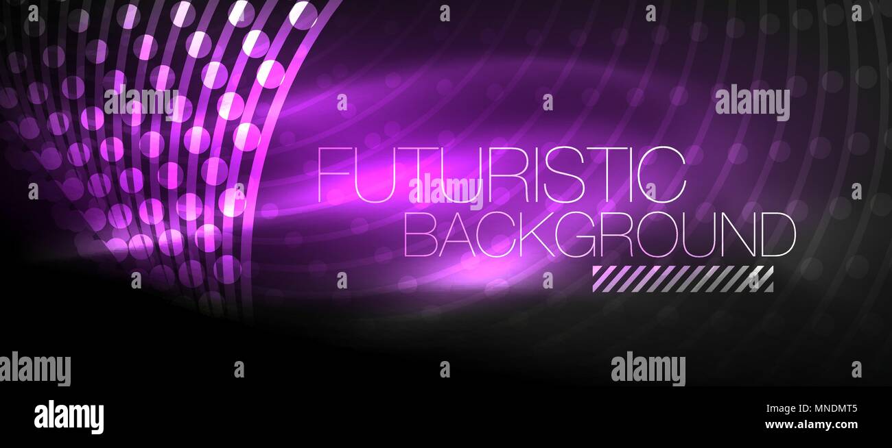 Hi-tech futuristic techno background, neon shapes and dots. Hi-tech ...