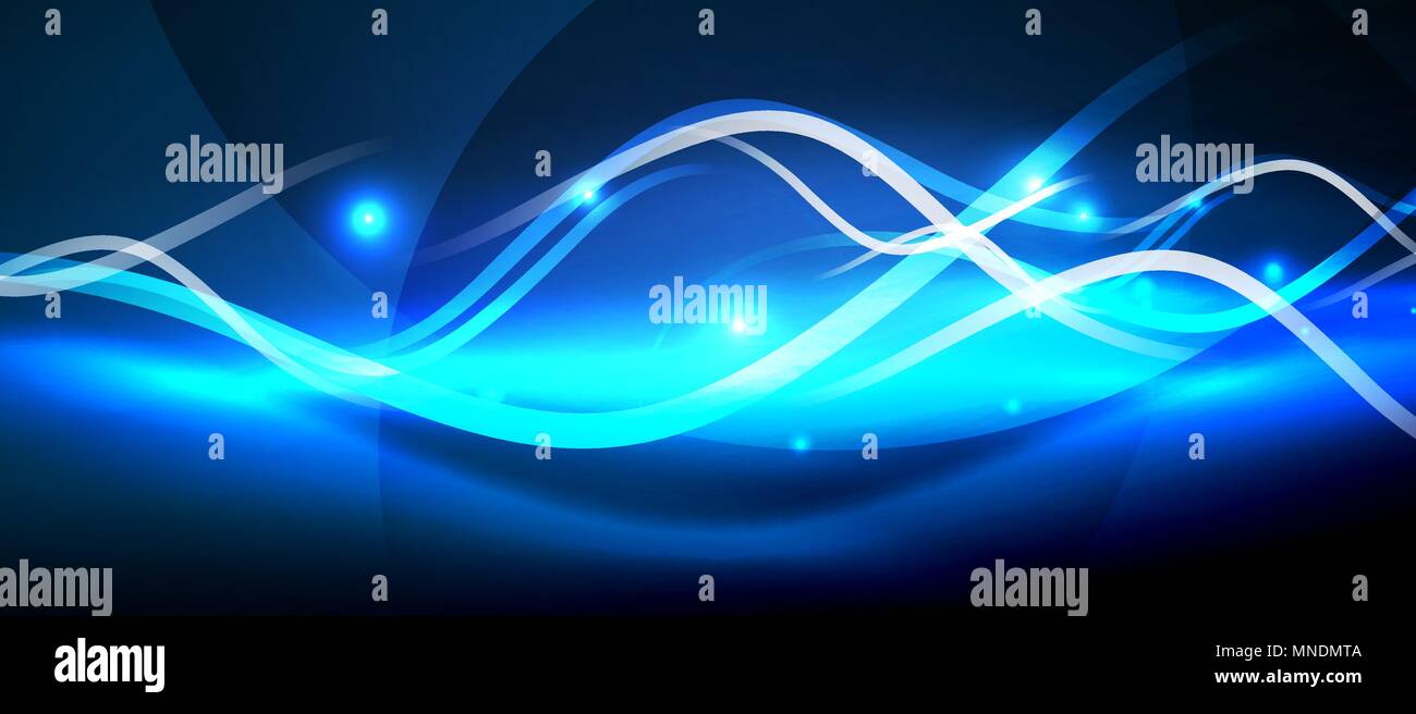 Bright neon lines wave. Bright neon lines wave, motion light trail ...