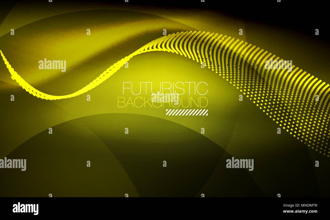 Smooth neon wave. Smooth smoke particle wave, big data techno ...