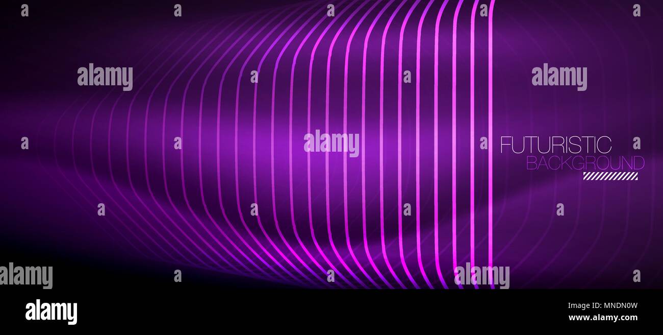 Neon glowing techno lines. Neon purple glowing techno lines, hi-tech ...
