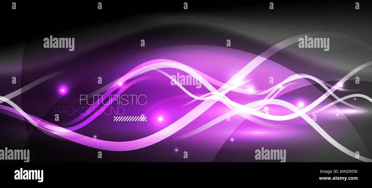 Bright neon lines wave. Bright neon lines wave, motion light trail ...