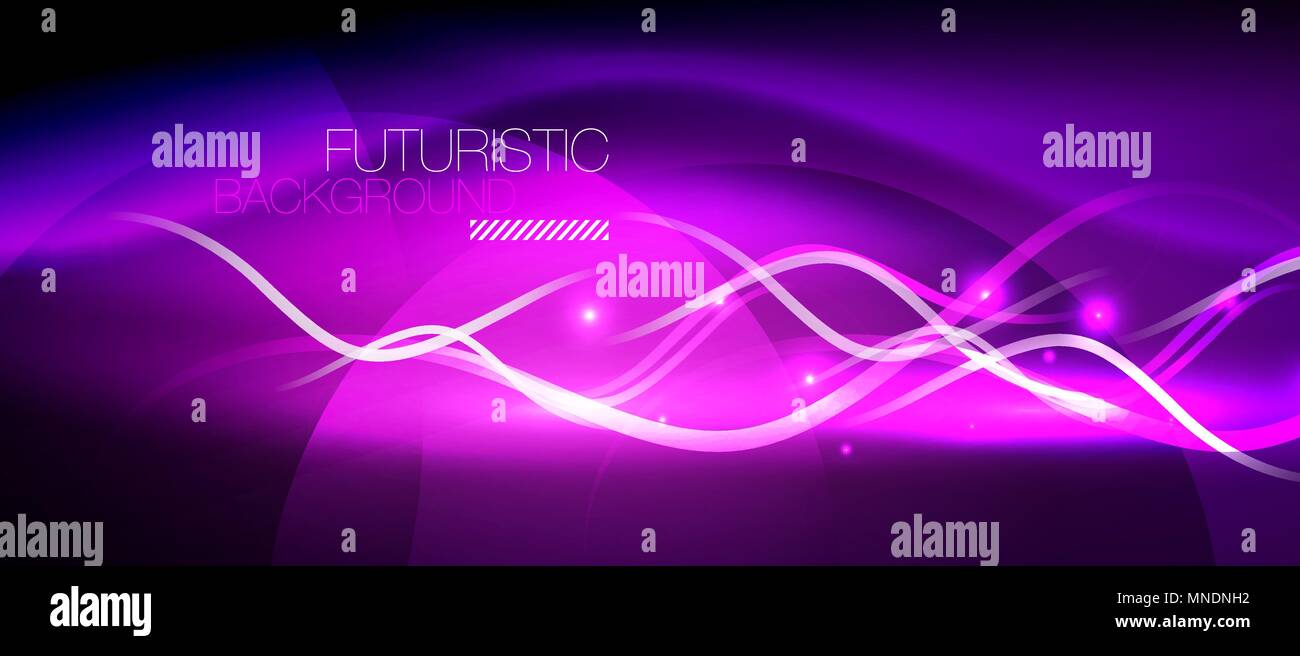 Bright neon lines wave. Bright neon lines wave, motion light trail ...