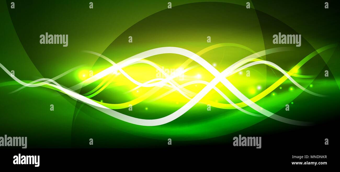 Bright neon lines wave. Bright neon lines wave, motion light trail ...