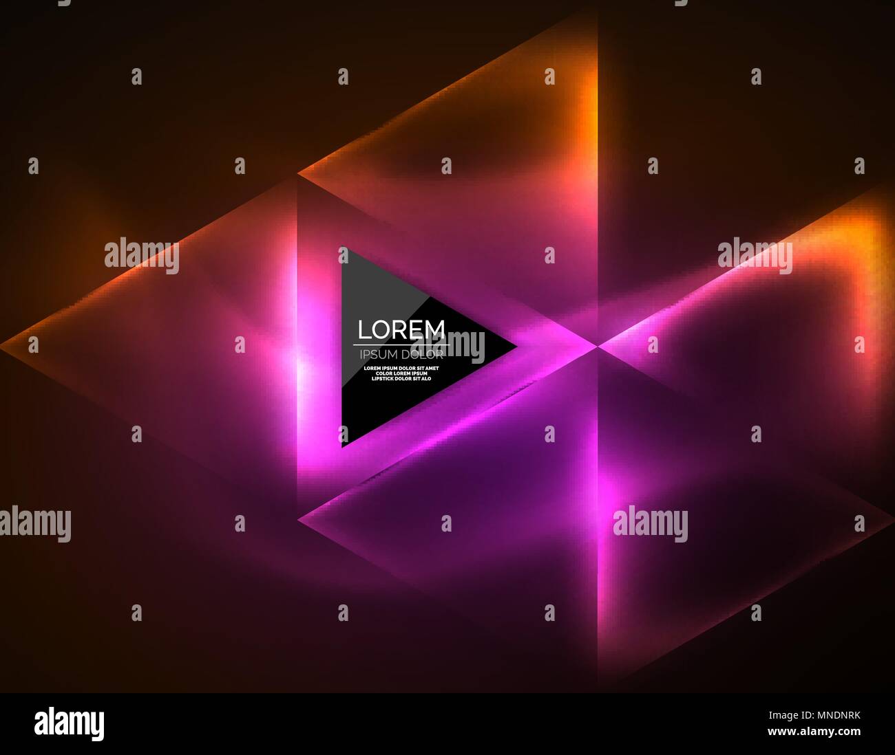 Color neon glowing triangles, abstract background. Color neon glowing ...