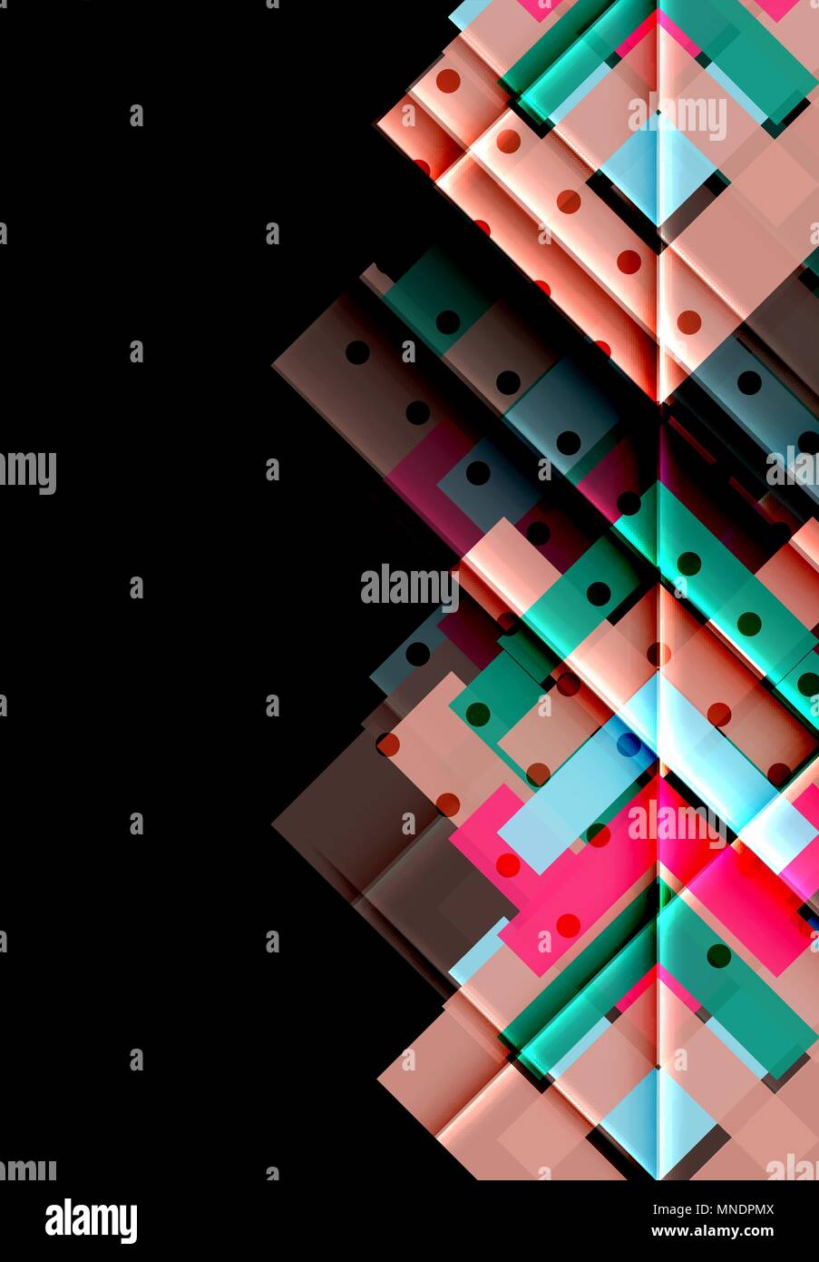 Colorful triangles and arrows on dark background. Colorful triangles ...