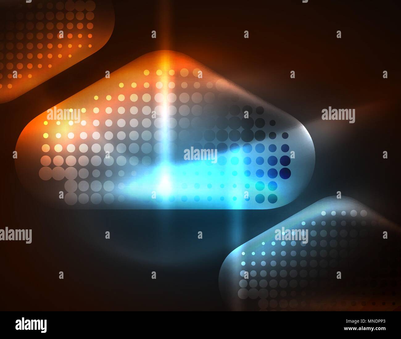 Illuminated lens flares, glowing color techno background. Illuminated ...