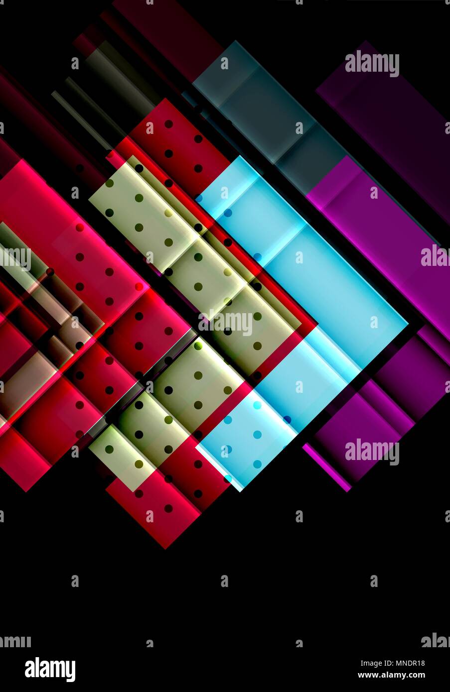 Colorful triangles and arrows on dark background. Colorful triangles ...
