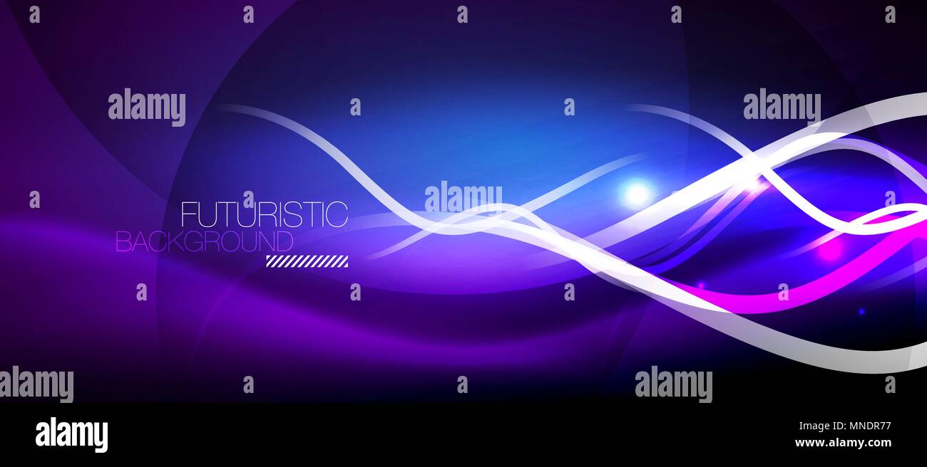 Bright neon lines wave. Bright neon lines wave, motion light trail ...