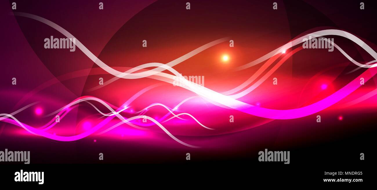 Bright neon lines wave. Bright neon lines wave, motion light trail ...