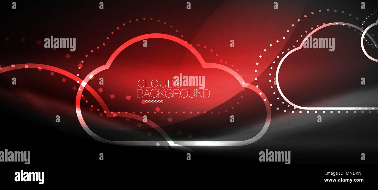 Vector cloud computing, storage concept. Vector cloud computing, storage concept, neon digital ...