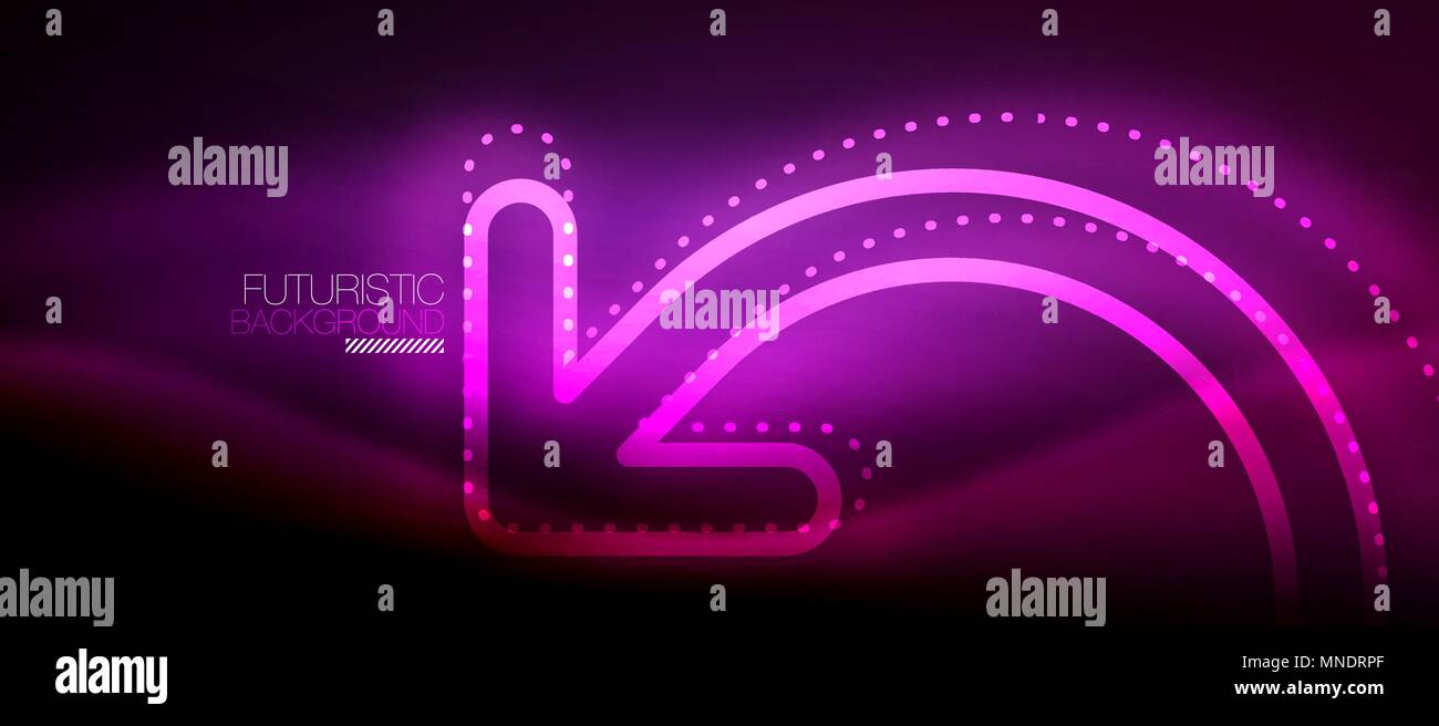 Techno neon glowing arrow background. Techno neon glowing arrow ...