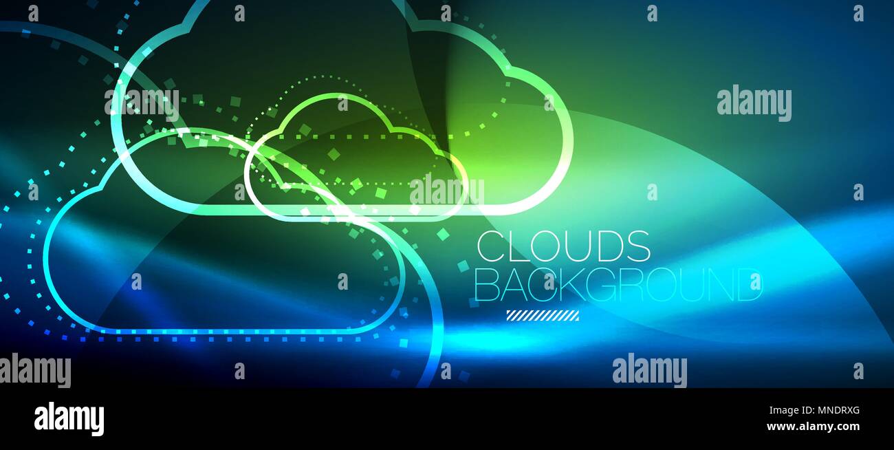 Vector cloud computing, storage concept. Vector blue cloud computing ...