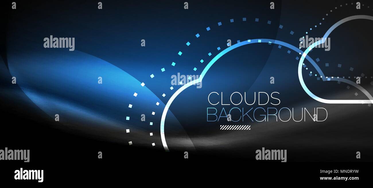 Vector Cloud Computing Storage Concept Vector Blue Cloud Computing