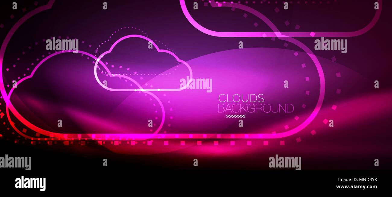 Vector cloud computing, storage concept. Vector purple cloud computing ...