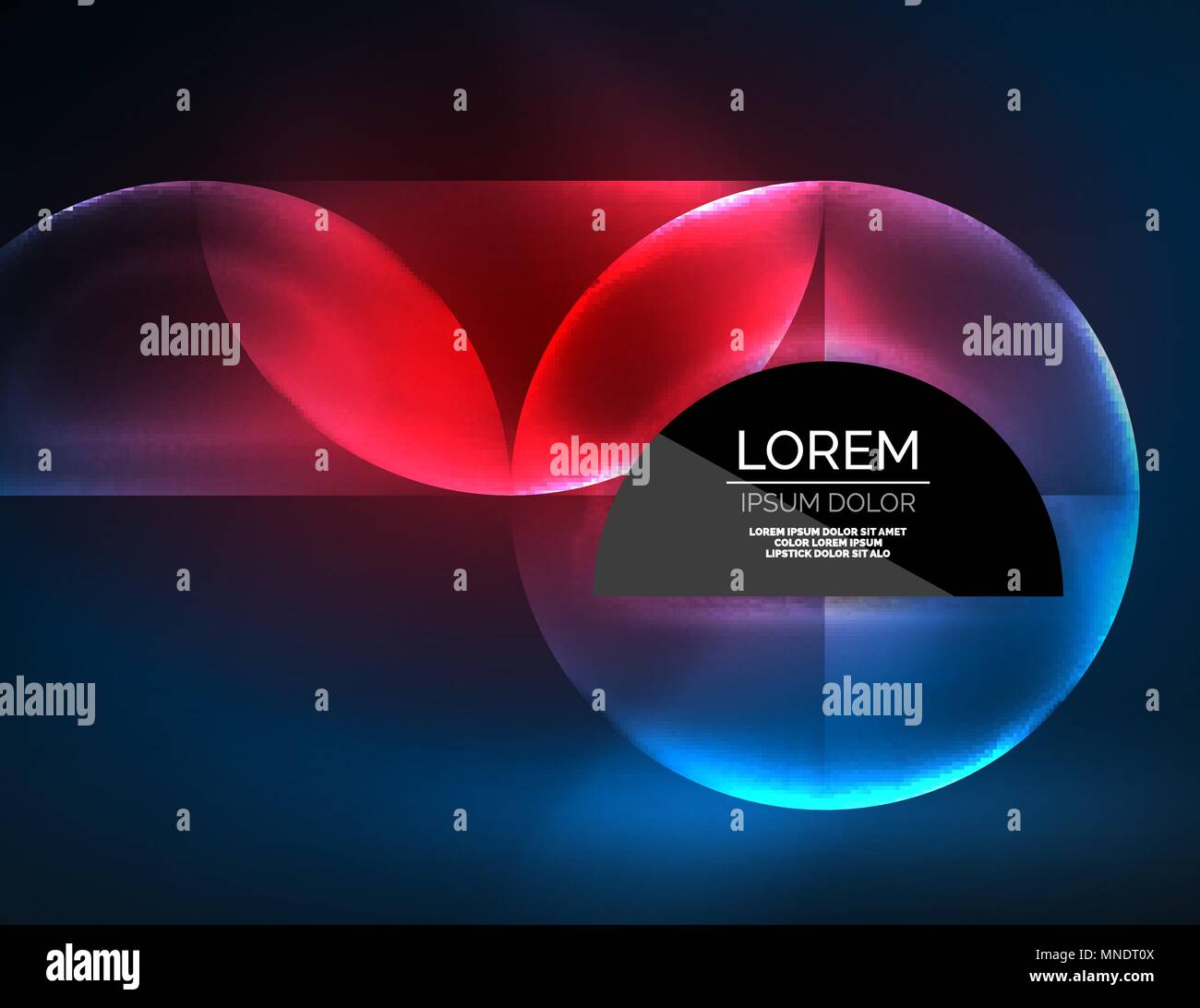 Round shapes, neon glowing trasparent elements. Vector abstract ...