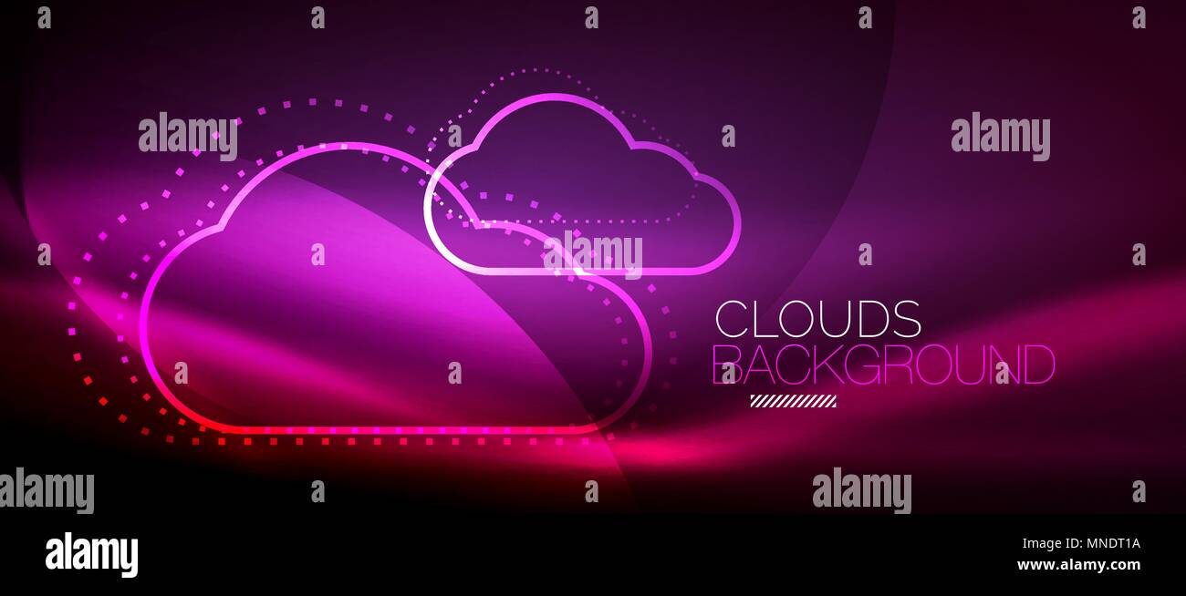 Vector cloud computing, storage concept. Vector purple cloud computing ...