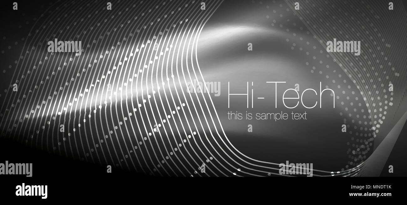 Hi-tech futuristic techno background, neon shapes and dots. Hi-tech ...