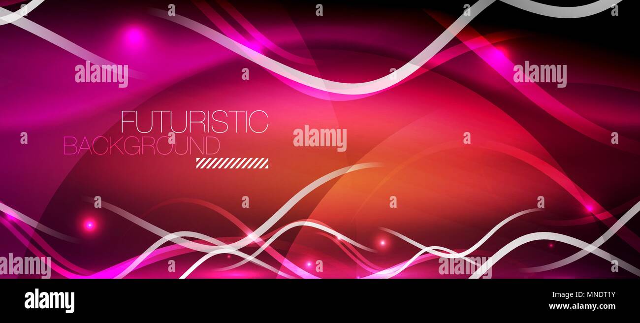 Bright neon lines wave. Bright neon lines wave, motion light trail ...