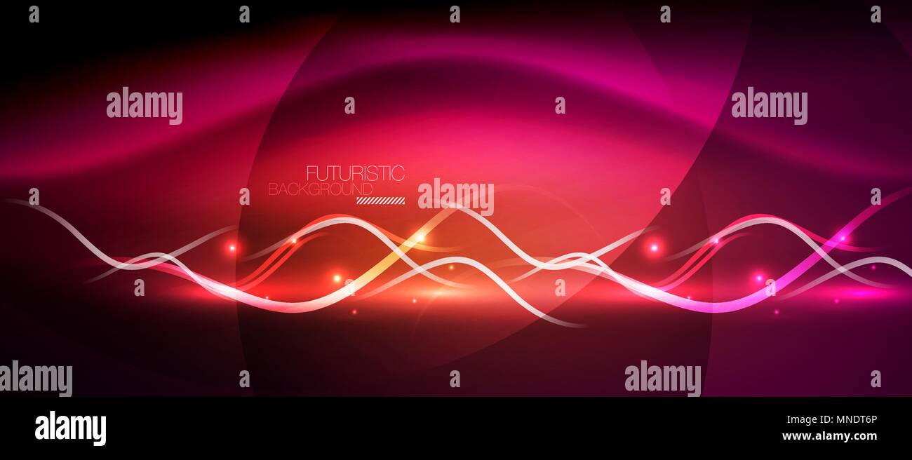 Bright neon lines wave. Bright neon lines wave, motion light trail ...