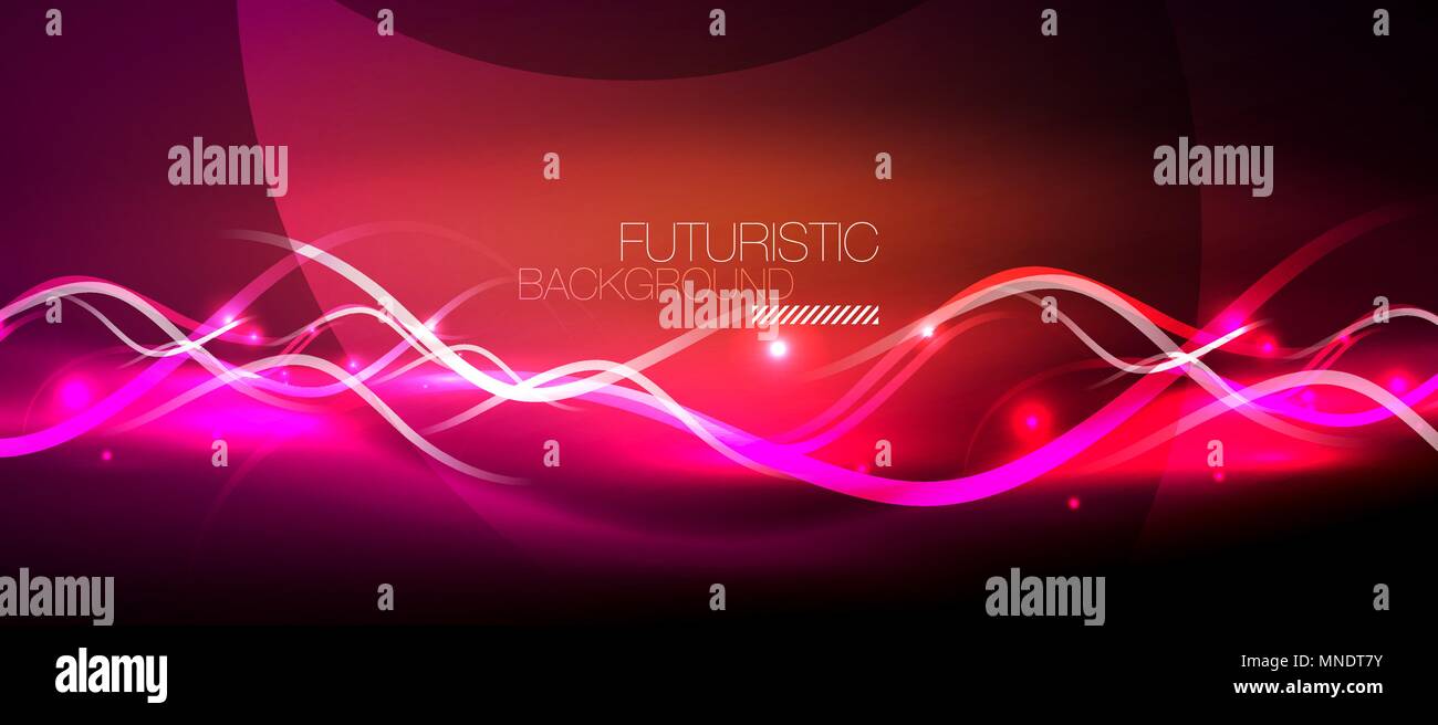 Bright neon lines wave. Bright neon lines wave, motion light trail ...