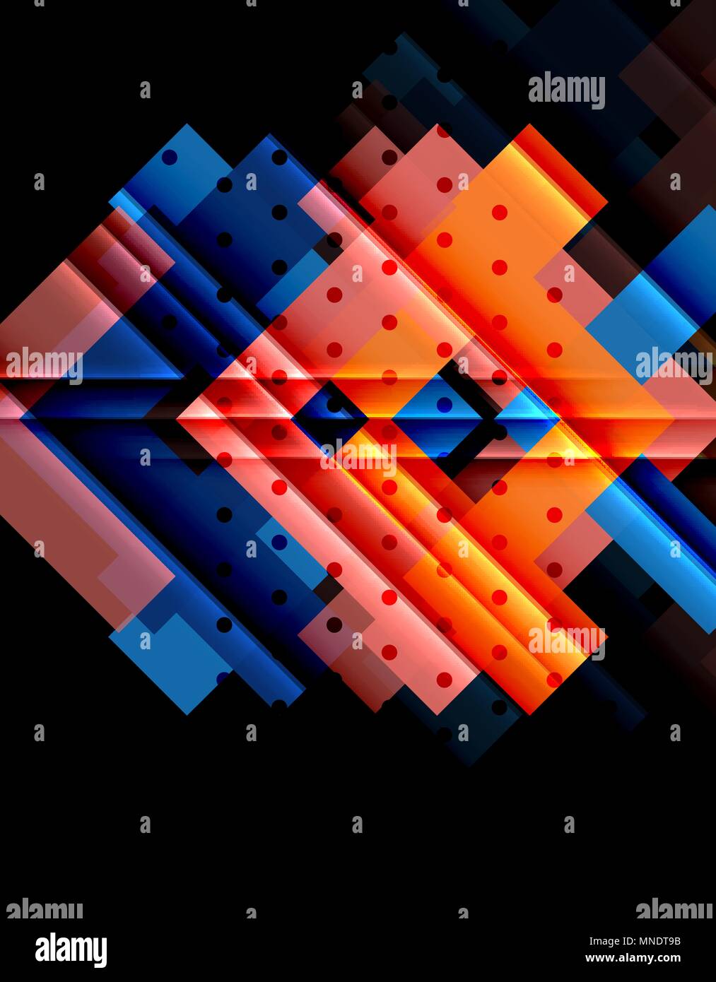 Colorful triangles and arrows on dark background. Colorful triangles ...