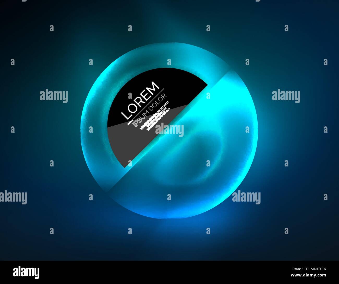 Round shapes, neon glowing trasparent elements. Vector abstract ...