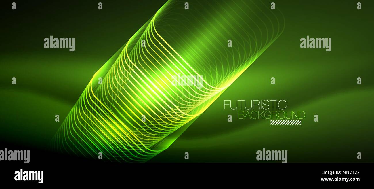 Neon glowing techno lines. Neon glowing techno lines, hi-tech ...