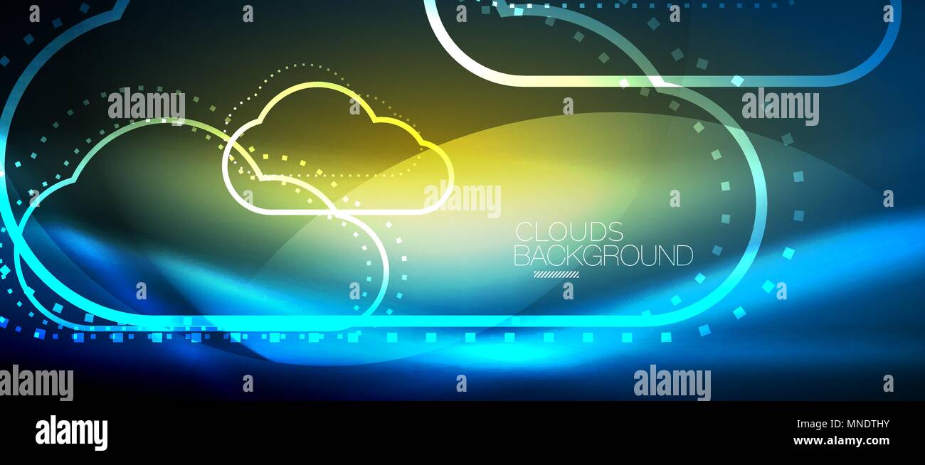 Vector Cloud Computing Storage Concept Vector Blue Cloud Computing