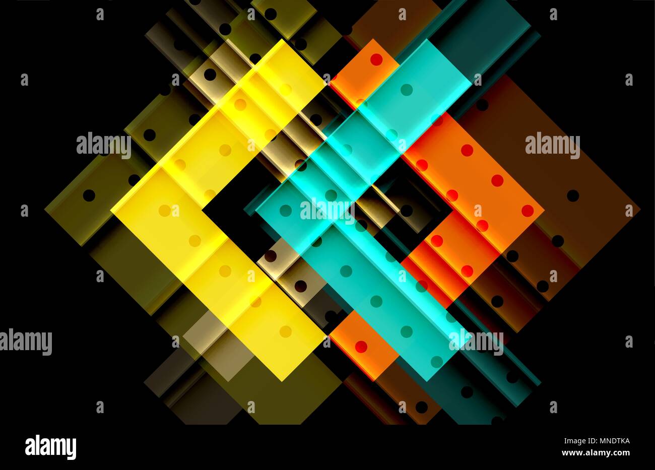 Colorful triangles and arrows on dark background. Colorful triangles ...