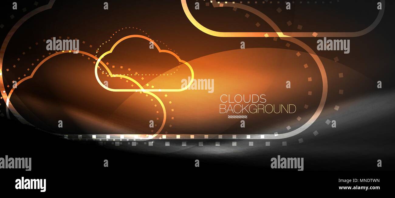Vector cloud computing, storage concept. Vector cloud computing, storage concept, neon digital ...