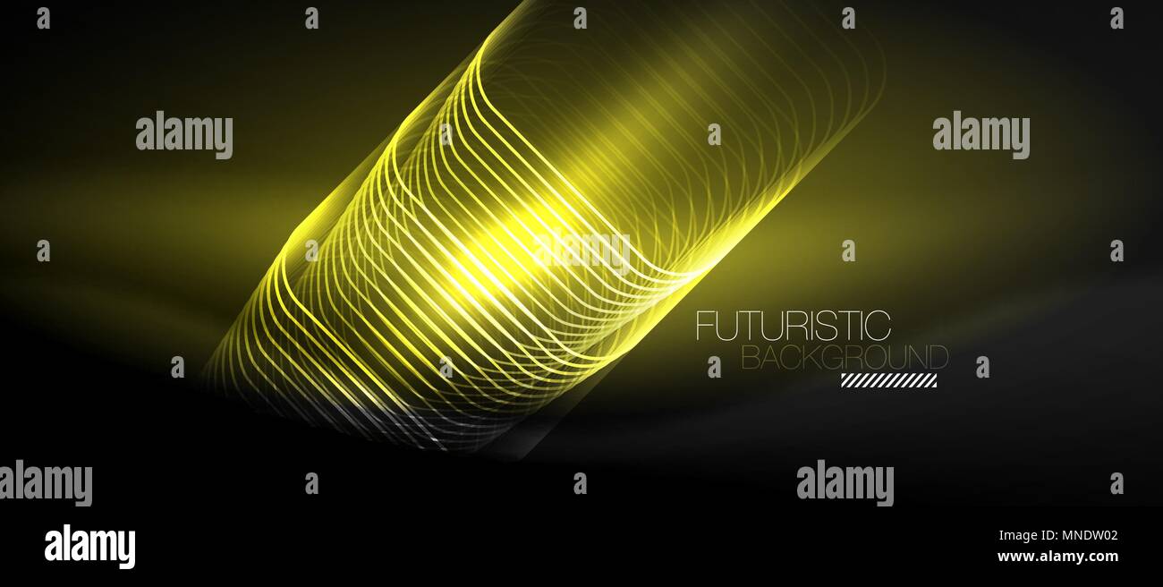 Neon glowing techno lines. Neon glowing techno lines, hi-tech ...