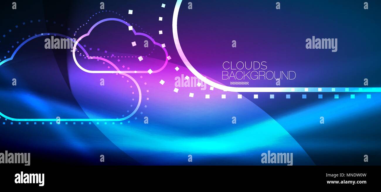 Vector Cloud Computing Storage Concept Vector Blue Cloud Computing