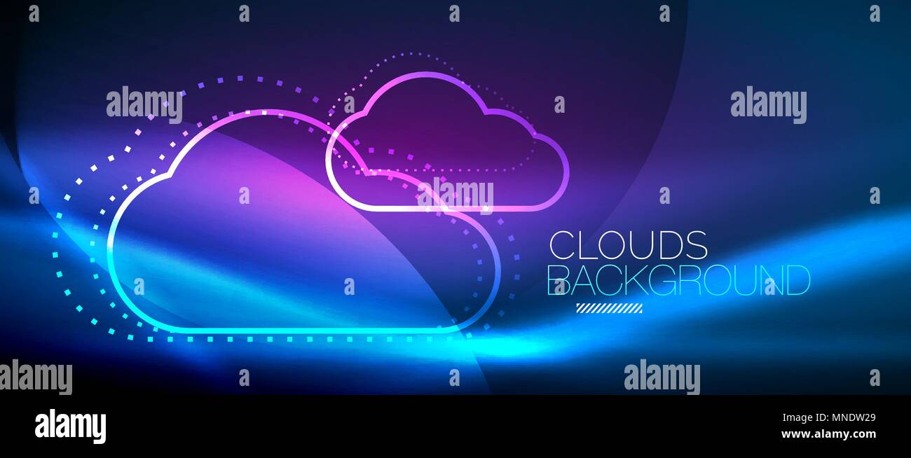 Vector Cloud Computing Storage Concept Vector Blue Cloud Computing