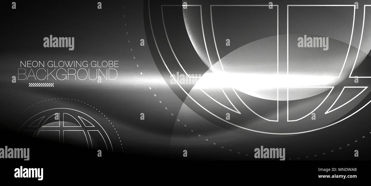 Techno globe concept, neon glow planet. Techno globe concept, neon glow ...