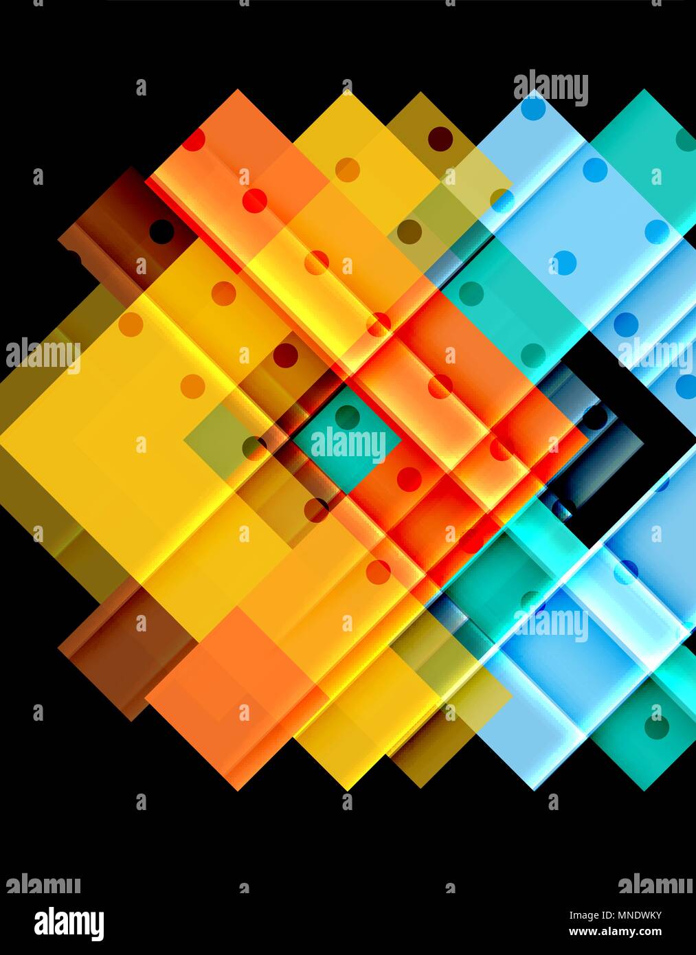 Colorful triangles and arrows on dark background. Colorful triangles ...