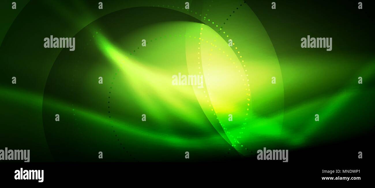 Vector Glowing Wave Neon Flowing Curve Background Vector Green Glowing