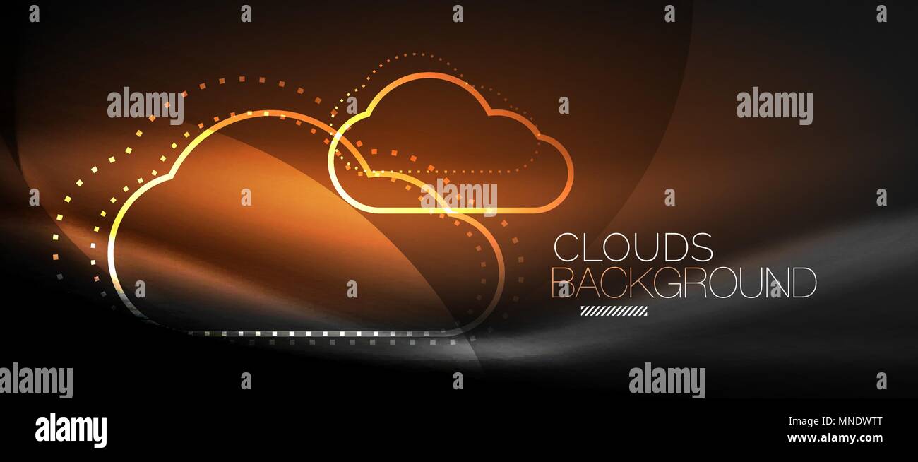 Vector cloud computing, storage concept. Vector cloud computing, storage concept, neon digital ...