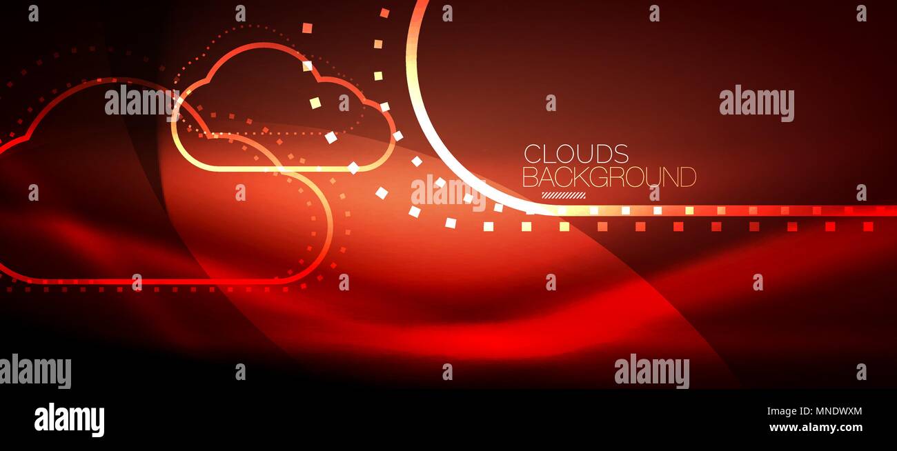 Vector Cloud Computing Storage Concept Vector Red Cloud Computing