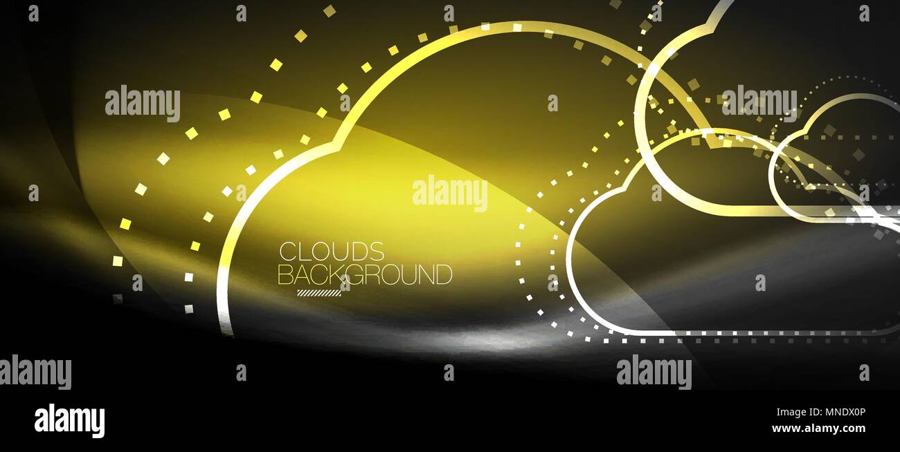 Vector cloud computing, storage concept. Vector cloud computing, storage concept, neon digital ...