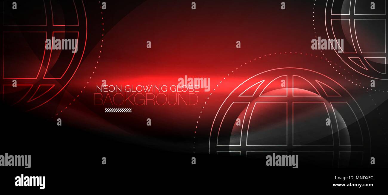 Techno globe concept, neon glow planet. Techno globe concept, neon glow planet on dark abstract ...