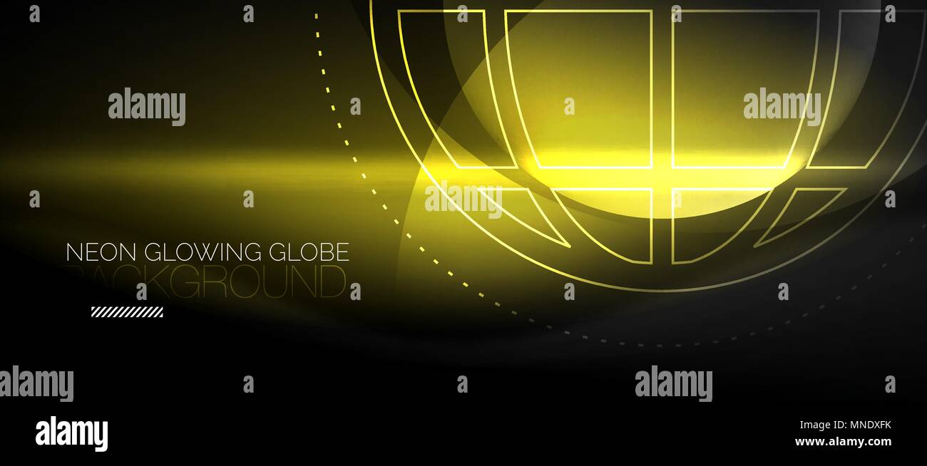 Techno globe concept, neon glow planet. Techno globe concept, neon glow ...