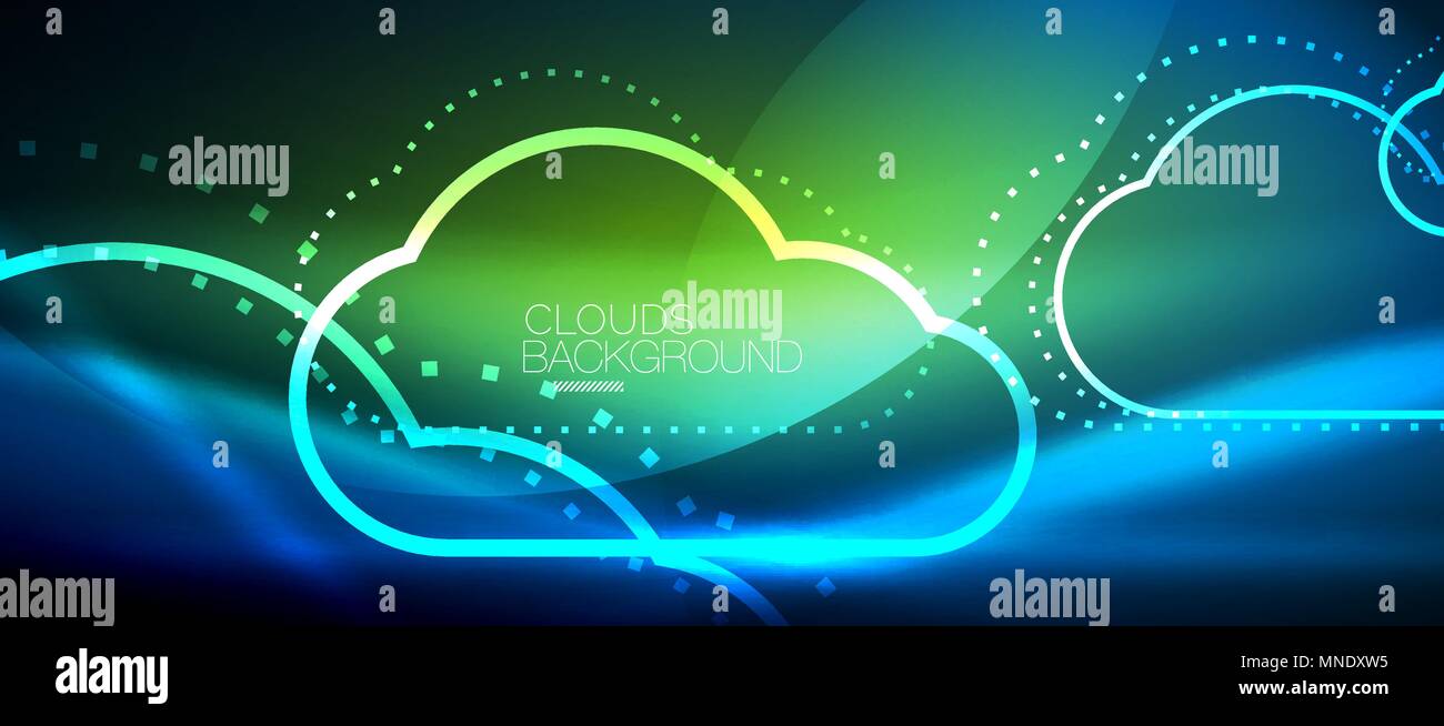 Vector Cloud Computing Storage Concept Vector Blue Cloud Computing
