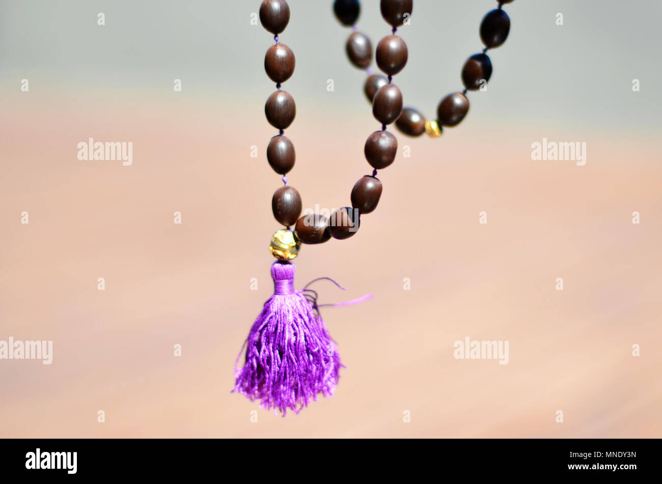 Yoga Hindu Mala Beads Purple Stock Photo - Alamy