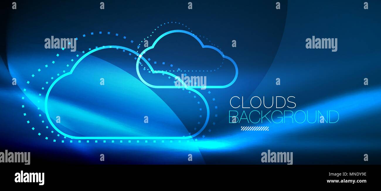 Vector Cloud Computing Storage Concept Vector Blue Cloud Computing Storage Concept Neon