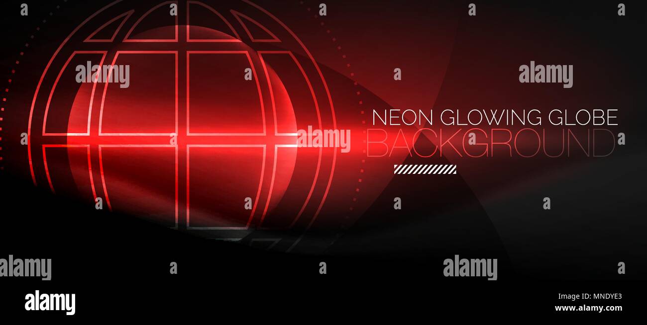 Techno globe concept, neon glow planet. Techno globe concept, neon glow ...